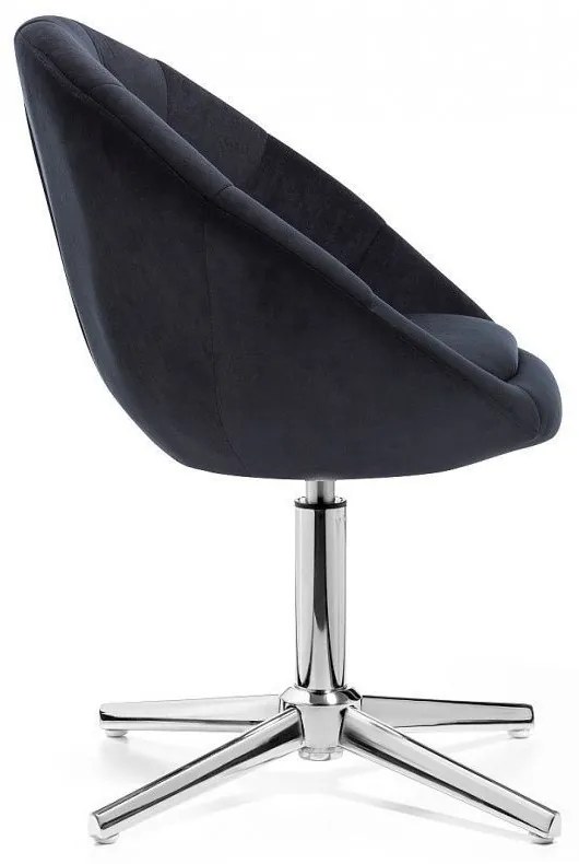 LuxuryForm DESIGN Otočné křeslo VERA VELUR na stříbrném kříži - černé