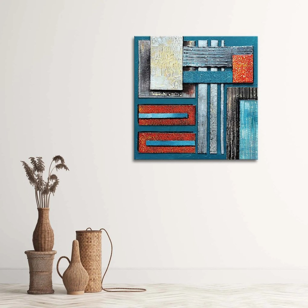 Gario Obraz na plátně Kompozice s modrou barvou Rozměry: 30 x 30 cm