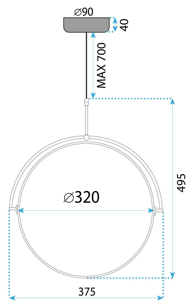 Toolight Toolight, LED stropní svítidlo 35cm APP1426-C, černá, OSW-01880