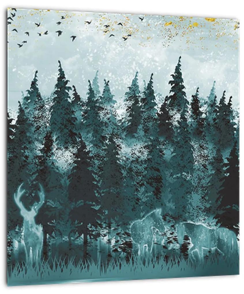 Obraz - Zvířata v lese (30x30 cm)