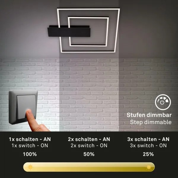 Briloner 3545-015 - LED Stmívatelné stropní svítidlo NICO LED/25W/230V černá