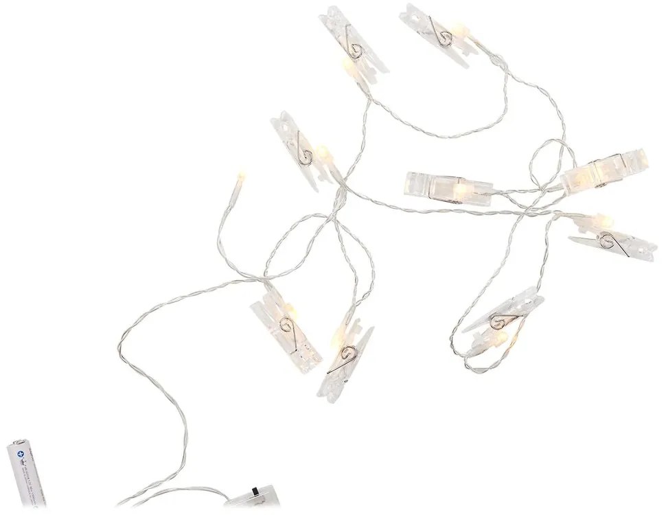 CLIP ART LED Světelný řetěz s USB kolíčky 10 světel