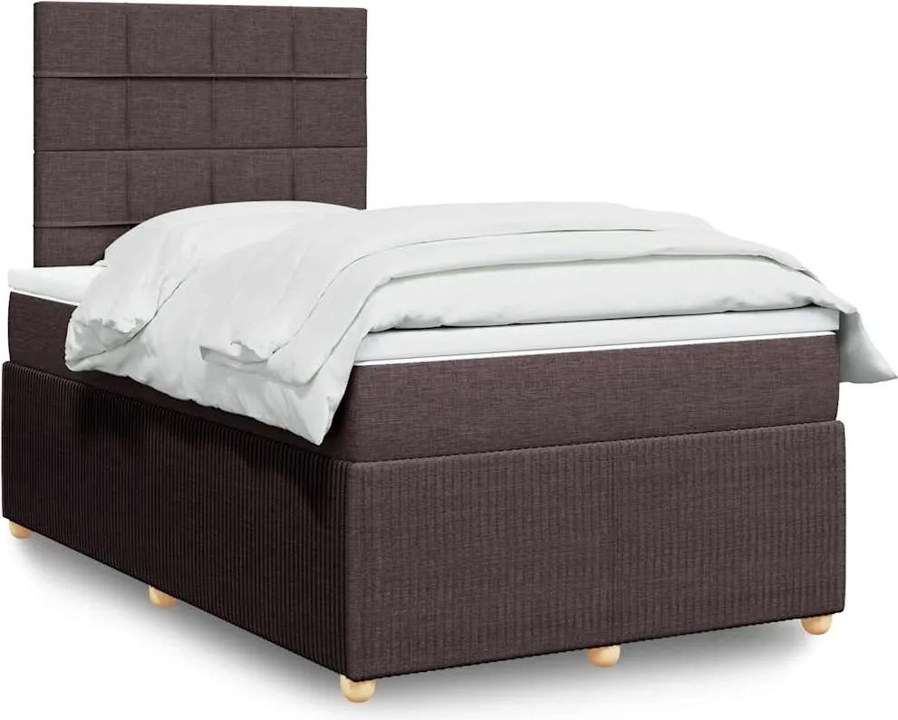 Box spring postel s matrací tmavě hnědá 120x200 cm textil 3292026