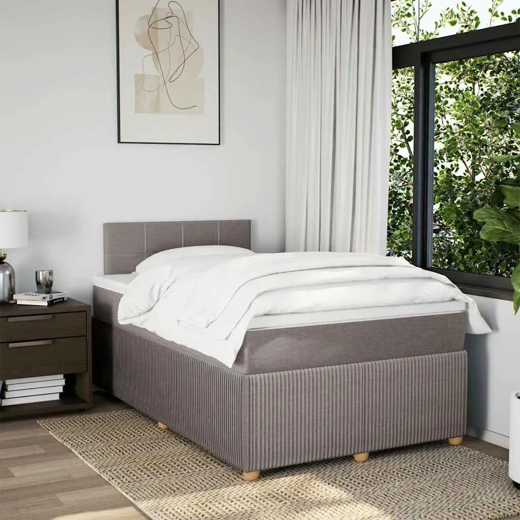 Box spring postel s matrací taupe 120x200 cm textil 3289727