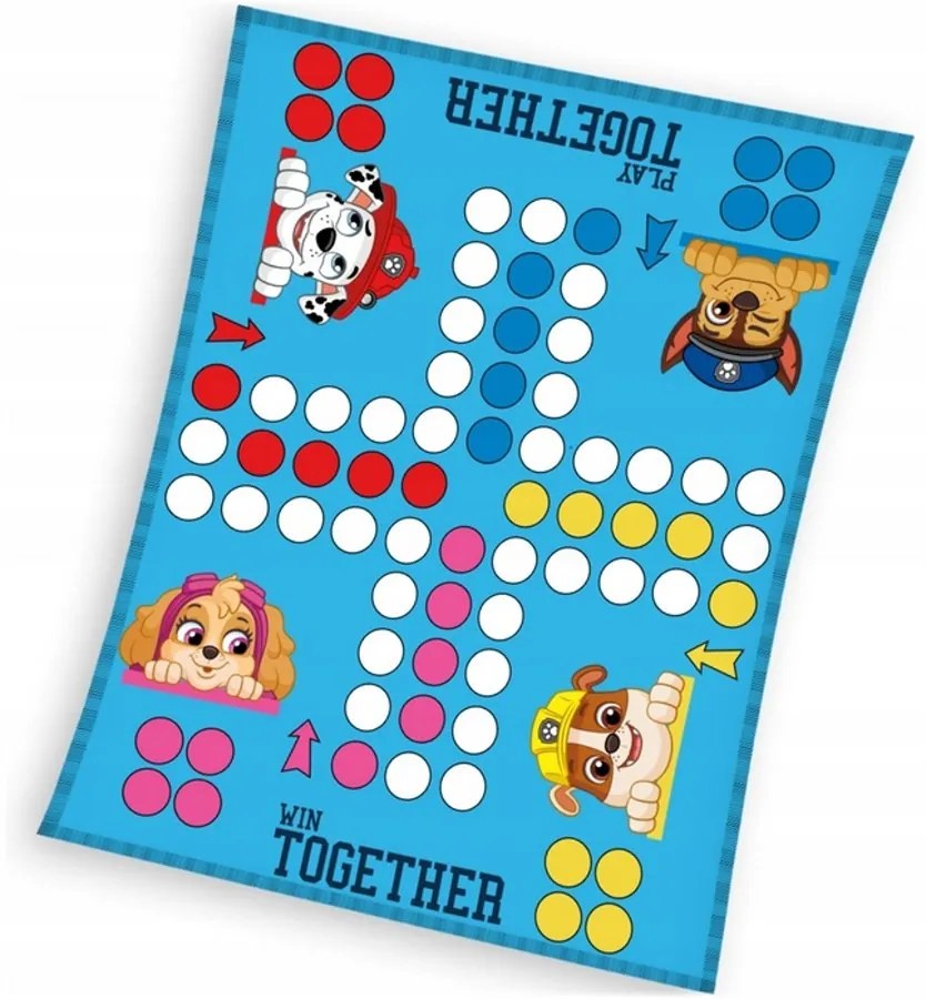 Dětská fleece deka Tlapková patrola - Paw Patrol - motiv Člověče nezlob se - 130 x 170 cm