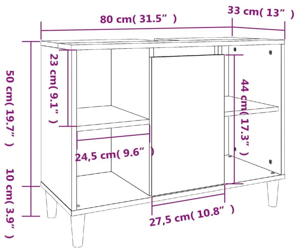 Petromila Skříňka pod umyvadlo bílá 80 x 33 x 60 cm kompozitní dřevo