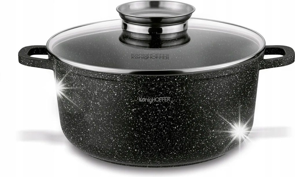 Hrnec Indukční Víko Nepřilnavé Konighoffer Pollo Black 4,5 l 24 cm