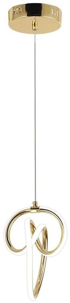 Toolight Toolight, LED závěsné svítidlo, 11W, 3000K, LHJ092-1CP, zlatá lesklá, OSW-60041