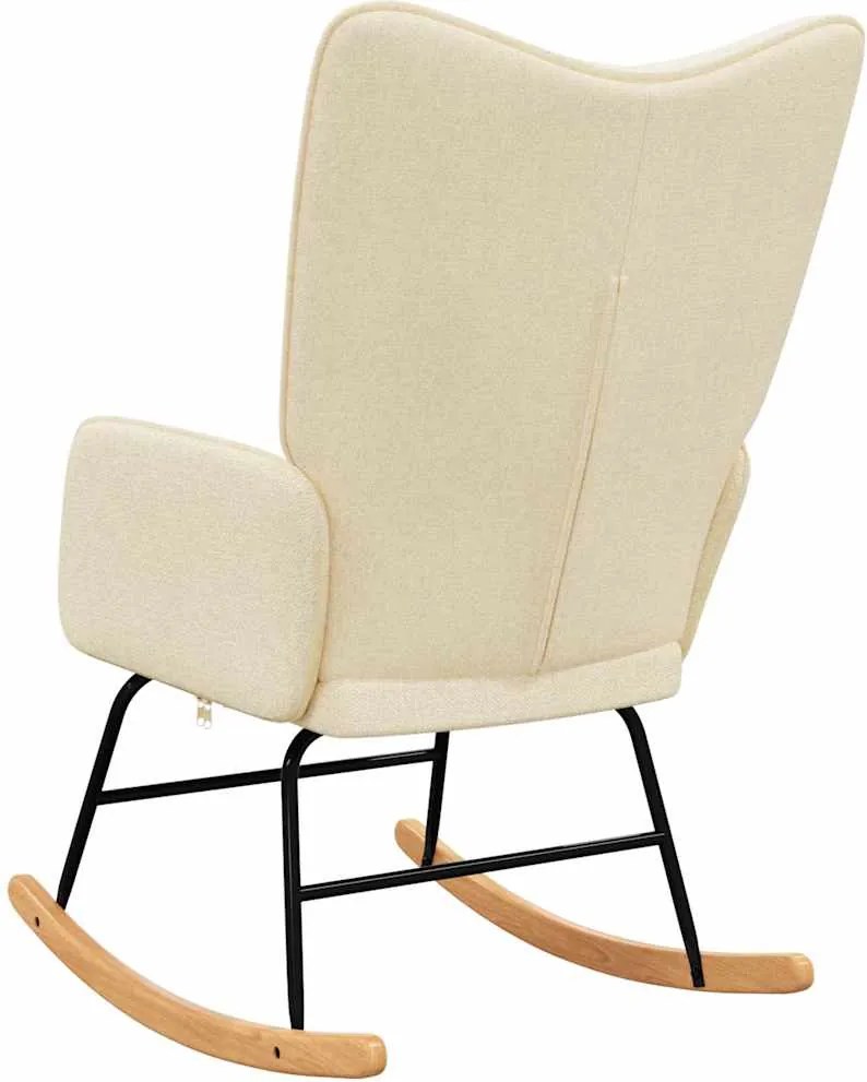 Houpací křeslo krémové textil 328009