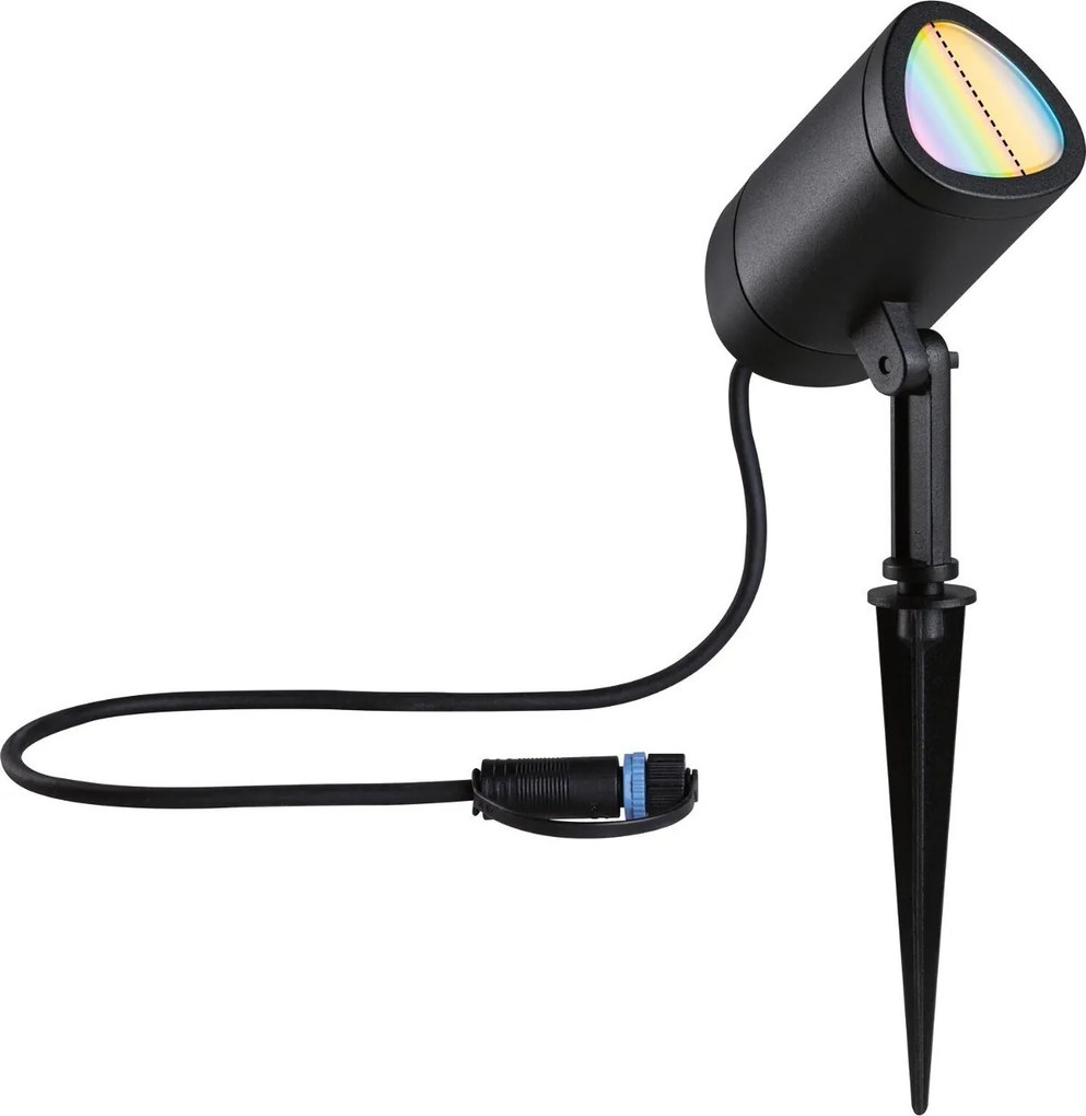 P 94849 Plug & Shine LED bodové zahradní světlo Smart Home Zigbee Shira IP65 RGBW+ 6,5W antracit - PAULMANN