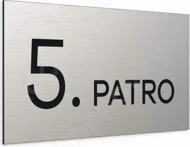 ACCEPT Označení podlaží "5. PATRO" - stříbrná tabulka - černý popis