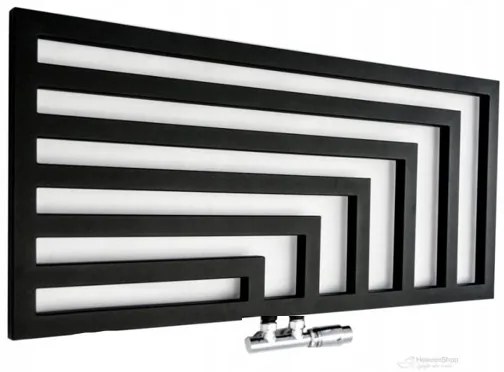 Regnis Kreon Zenit, topné těleso 1200x550 mm, 630W, černá matná, KZ120/55/BLACK/D5
