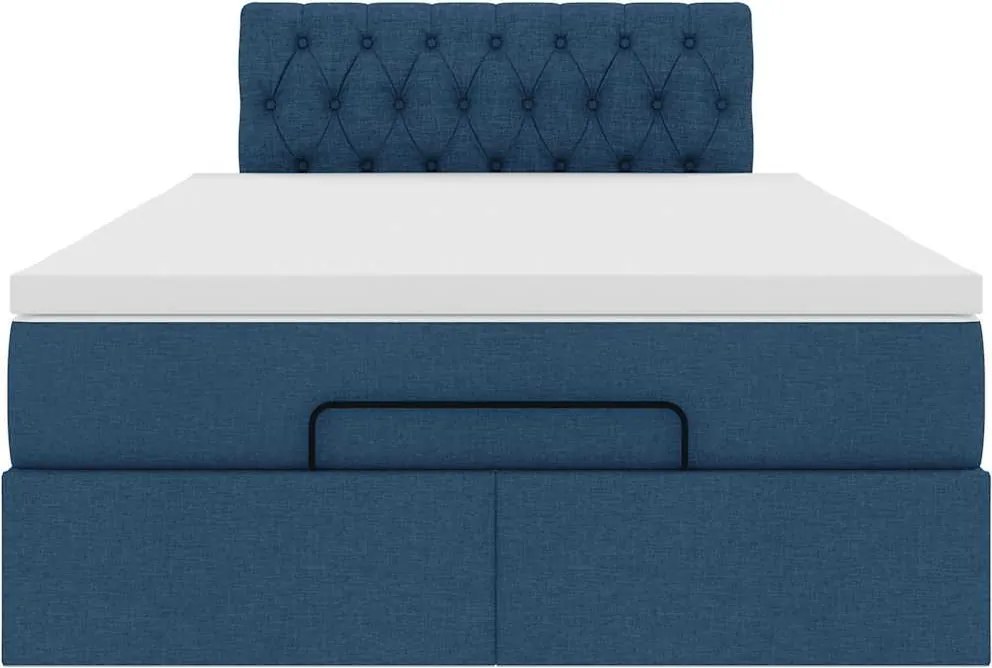 Osmanský rám postele s matrací modrá 120x190cm textil 3311531