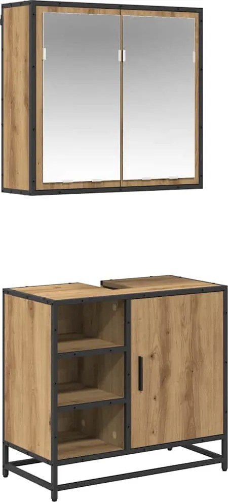 Sada koupelnového nábytku 2 ks Artisanový dub 65 x 33 x 60 cm 3402403