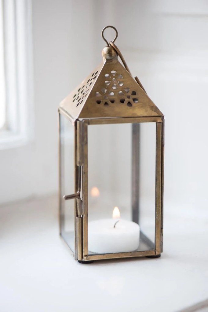 IB LAURSEN Mini lucerna Triangular Brass, měděná barva, sklo, kov