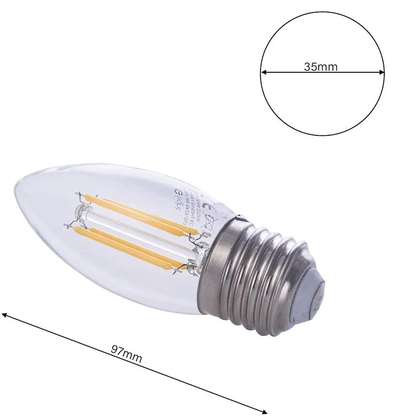 Dekorační LED žárovka E27 teplá 2700k 4w 470 lm