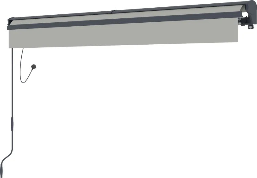 Elektrická markýza s LED osvětlením BestBerg BBSU-EL295LG / 295 x 250 cm / světle šedá