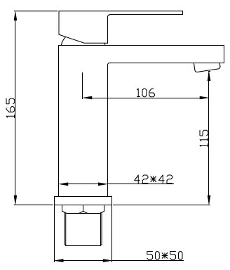 Mexen CUBE - Umyvadlová baterie, Černá,72900-70