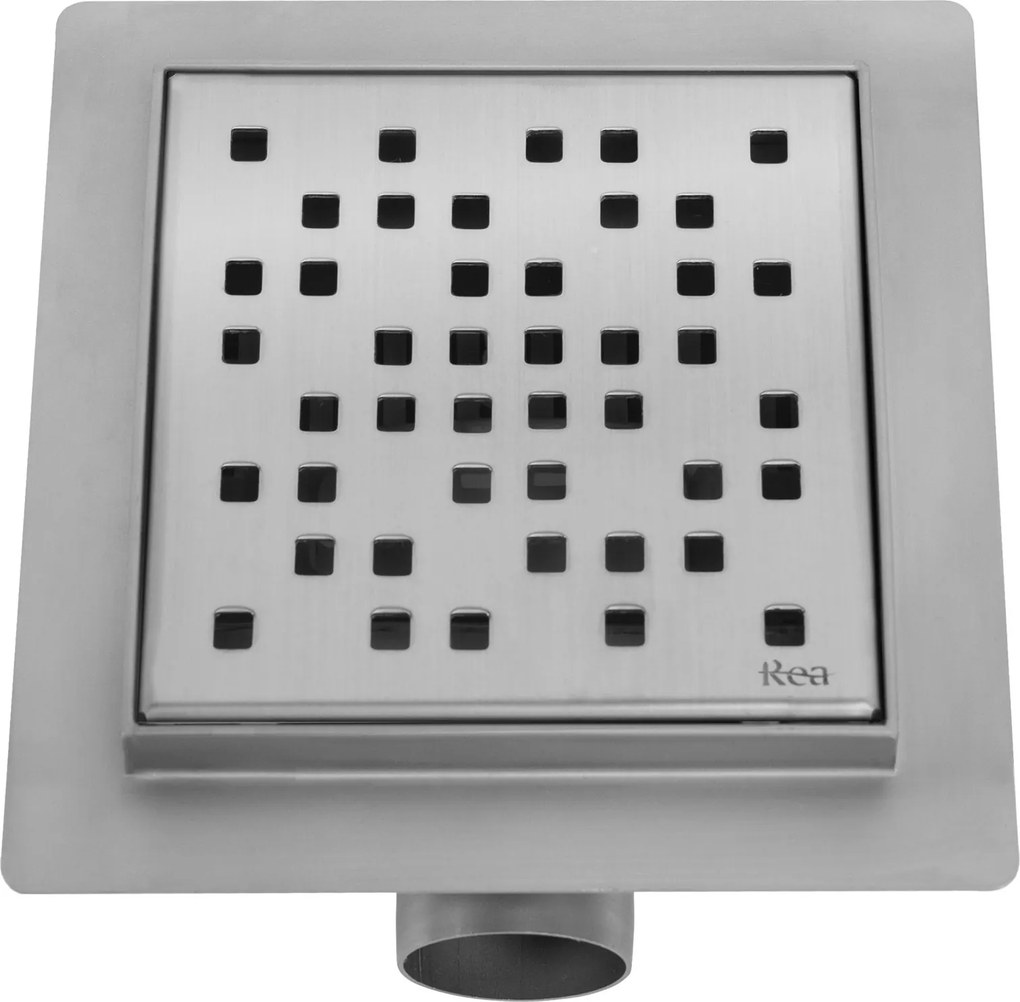 Rea Dots, nerezový odtokový žlab 120x120 mm, ocelová, REA-G6202