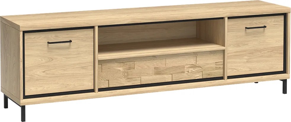 Obývací stěna MEDIOLAN + dekorační deska | sestava E | 3 díly | 273,2 cm natural hikora
