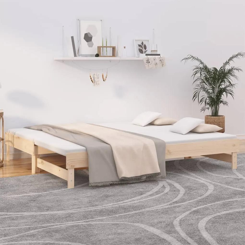 Výsuvná postel 2x(100x200) cm masivní borovice - Default Title