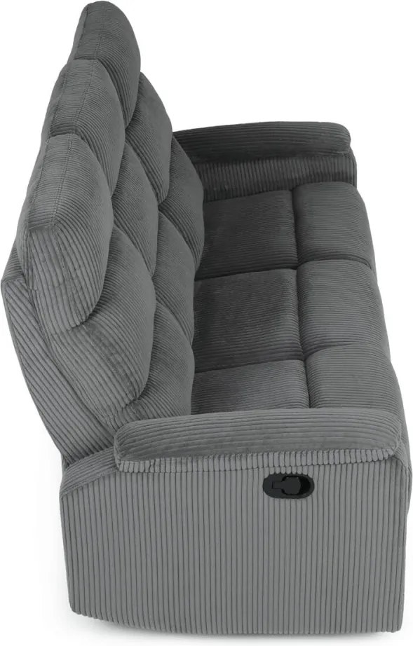 Sedací souprava, polohovací, šedá, manšestrová látka, ASD-C5981 GREY6