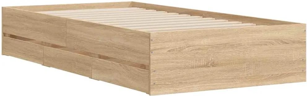 Rám postele se zásuvkami dub sonoma 90x200 cm kompozitní dřevo 3207296