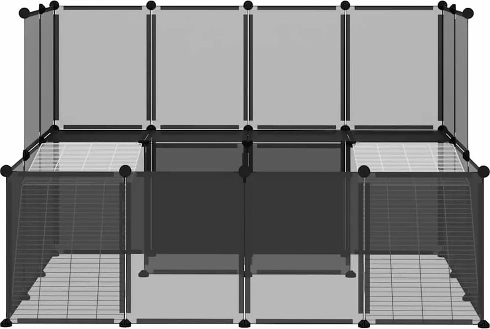 Klec pro malá zvířata černá 143 x 107 x 93 cm PP a ocel 340569