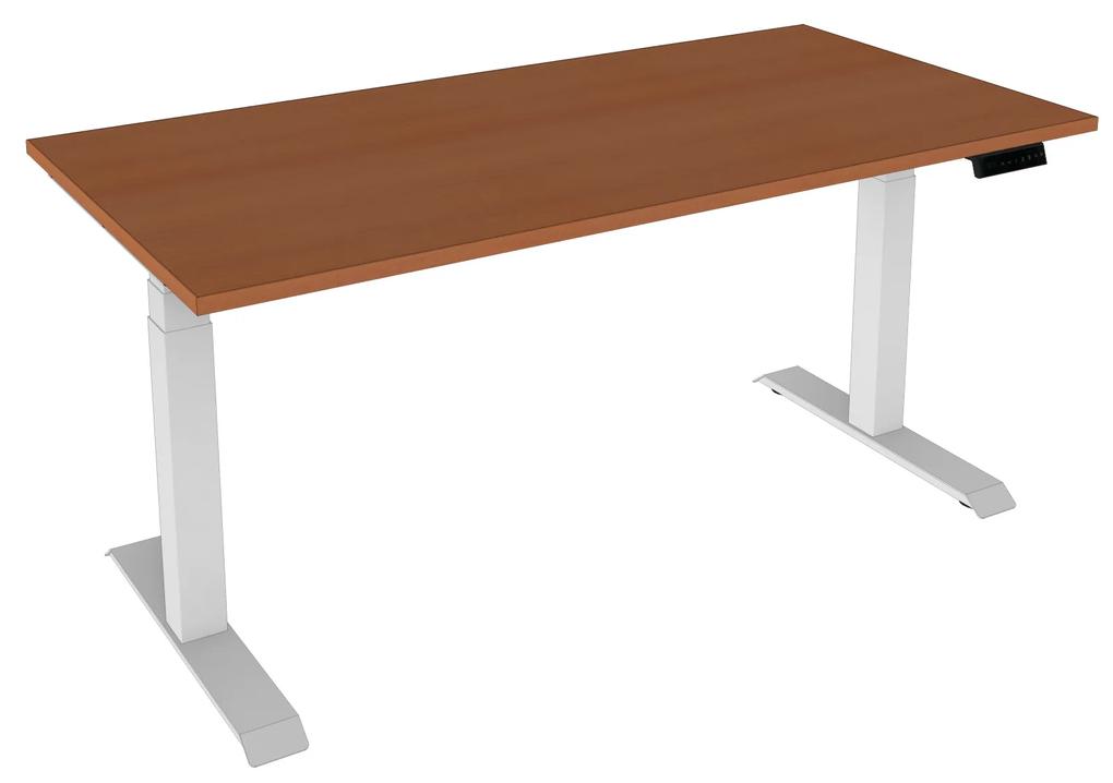 NOBL Dynamic + Elektr. nastavitelný polohovací stůl 160x80 s pamětí Dynamic + Dekor stolové desky: třešeň, Barva podnože: bílá