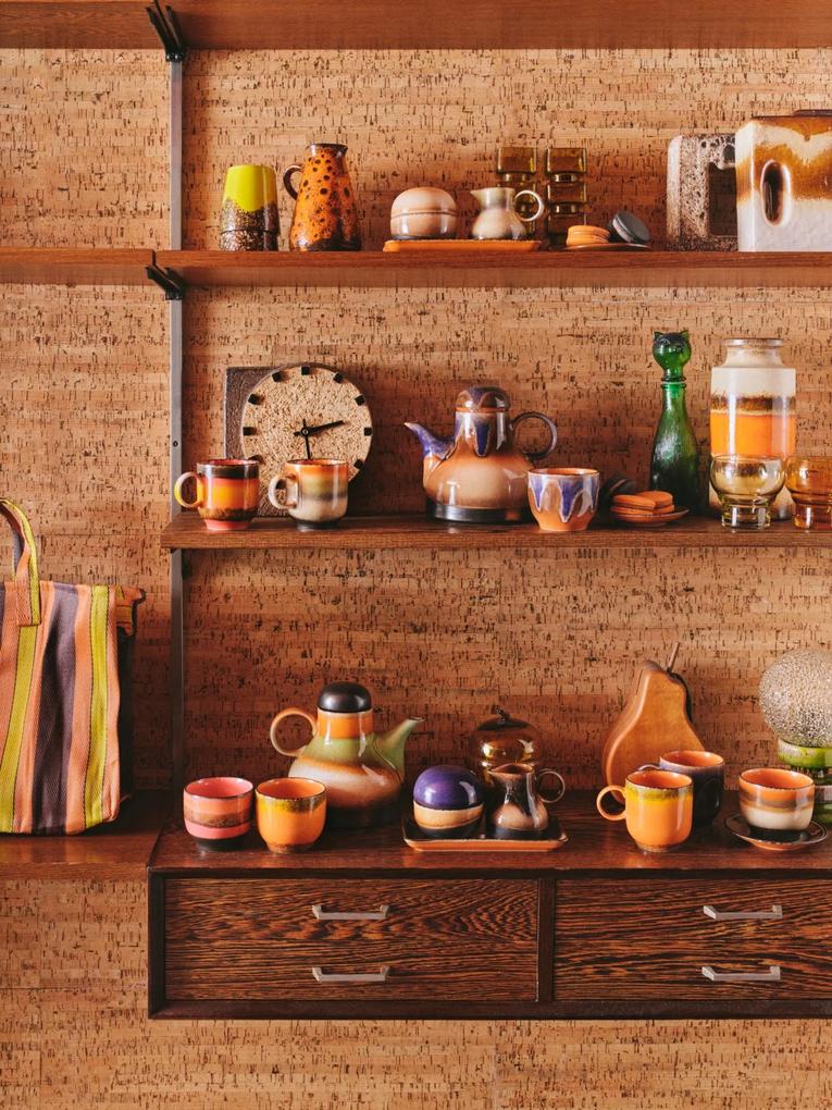 HK living Hrnek Coffee Mug Liberica 70's – 200 ml, oranžová barva, keramika