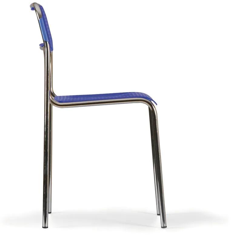 Plastová jídelní židle ASKA, černá, chromované nohy