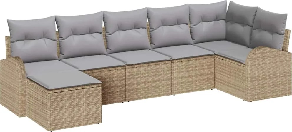 Set pohovek 7 ks Béžová polyratan 3354799