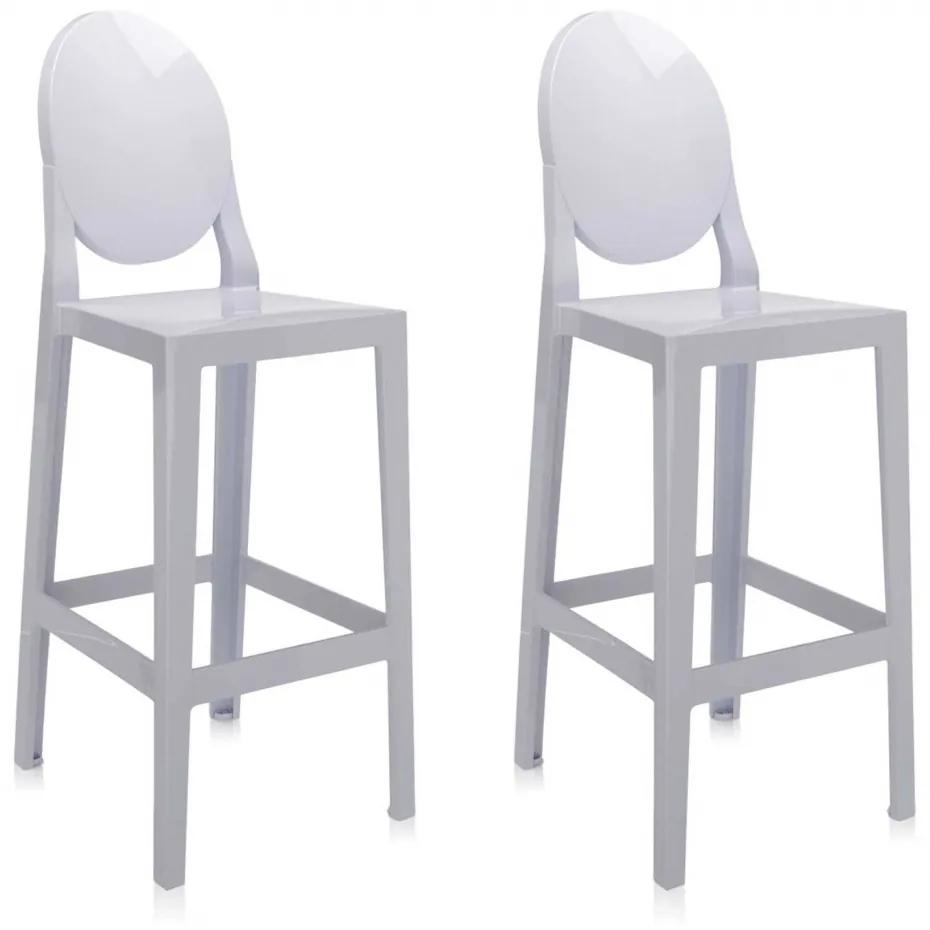 Set 2 barových židlí One More v. 65 cm bílá, Kartell - One more 65 cm