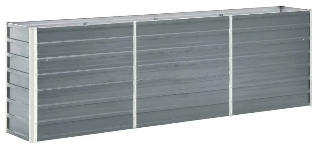 47040 vidaXL Vyvýšený záhon pozinkovaná ocel 240 x 40 x 77 cm šedý