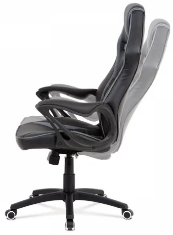 Kancelářská židle černo šedá MESH, houpací, kříž černý, KA-G406 GREY