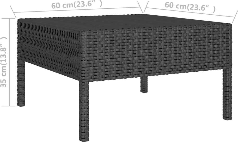 vidaXL Marketos 11dílná zahradní sedací souprava s poduškami polyratan černá