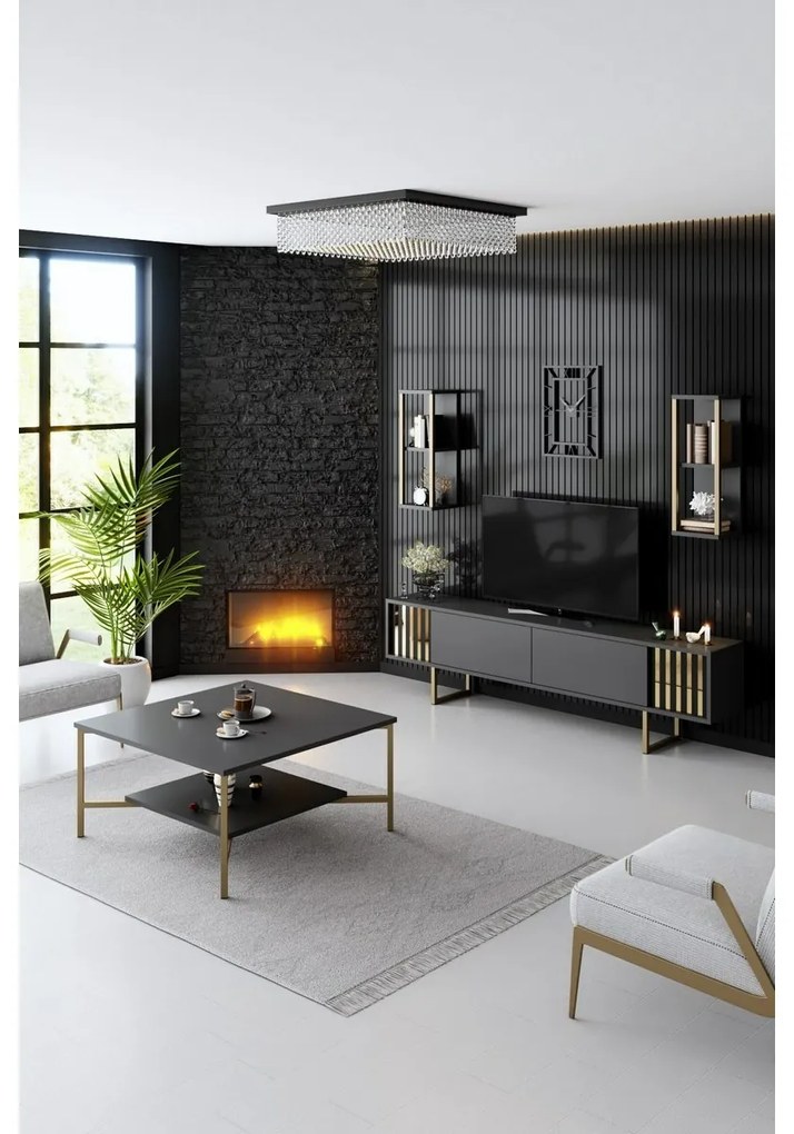 Konferenční stolek Gold Line Anthracite