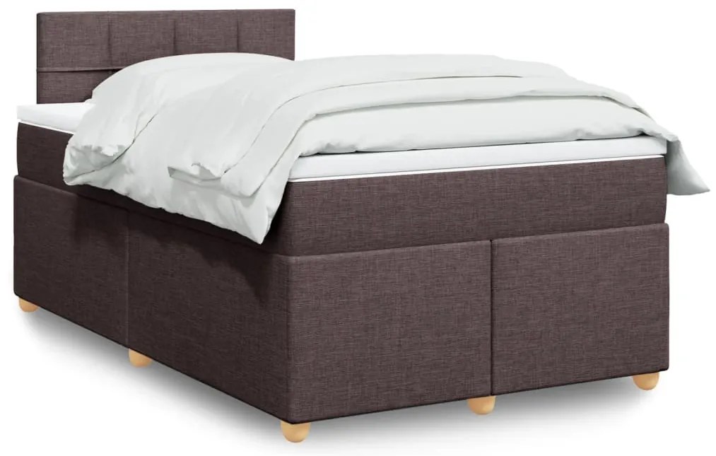 Box spring postel s matrací tmavě hnědá 120x190 cm textil