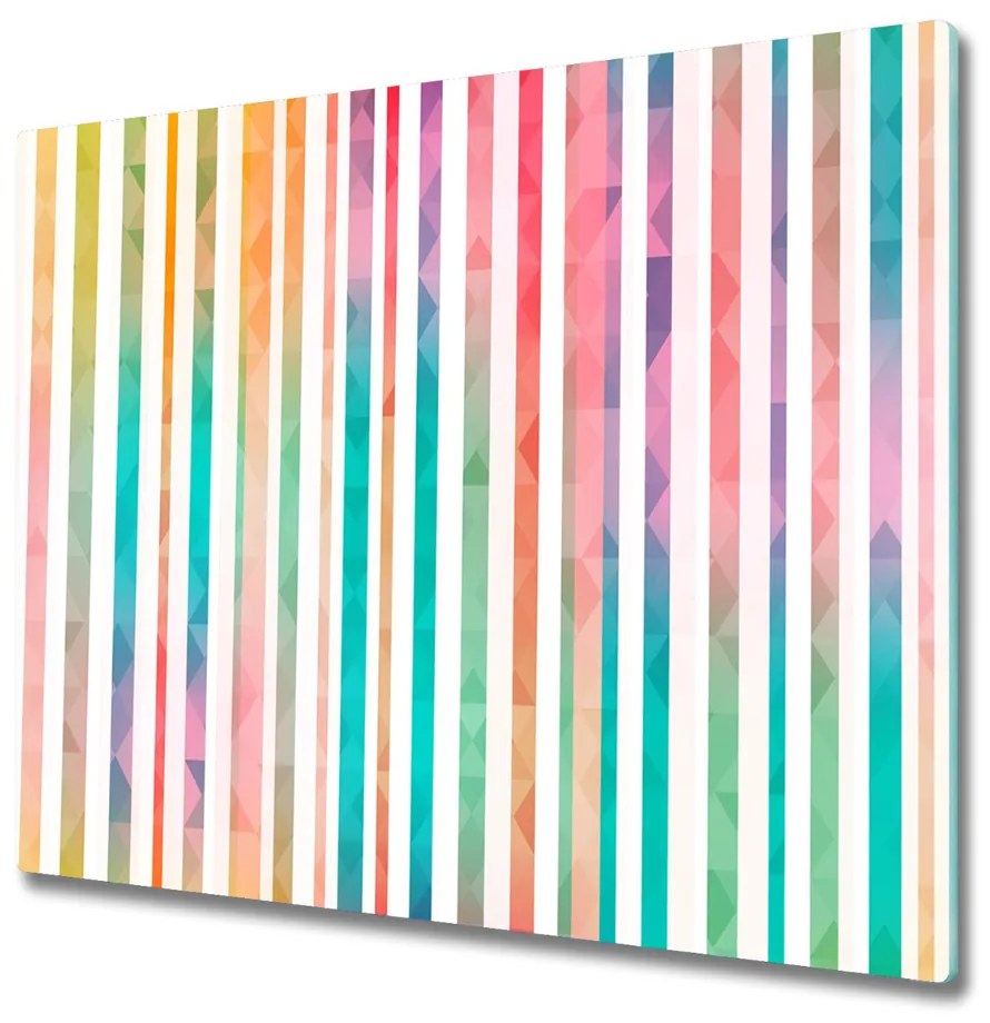 Skleněná krájecí deska Rainbow pruhy 60x52 cm