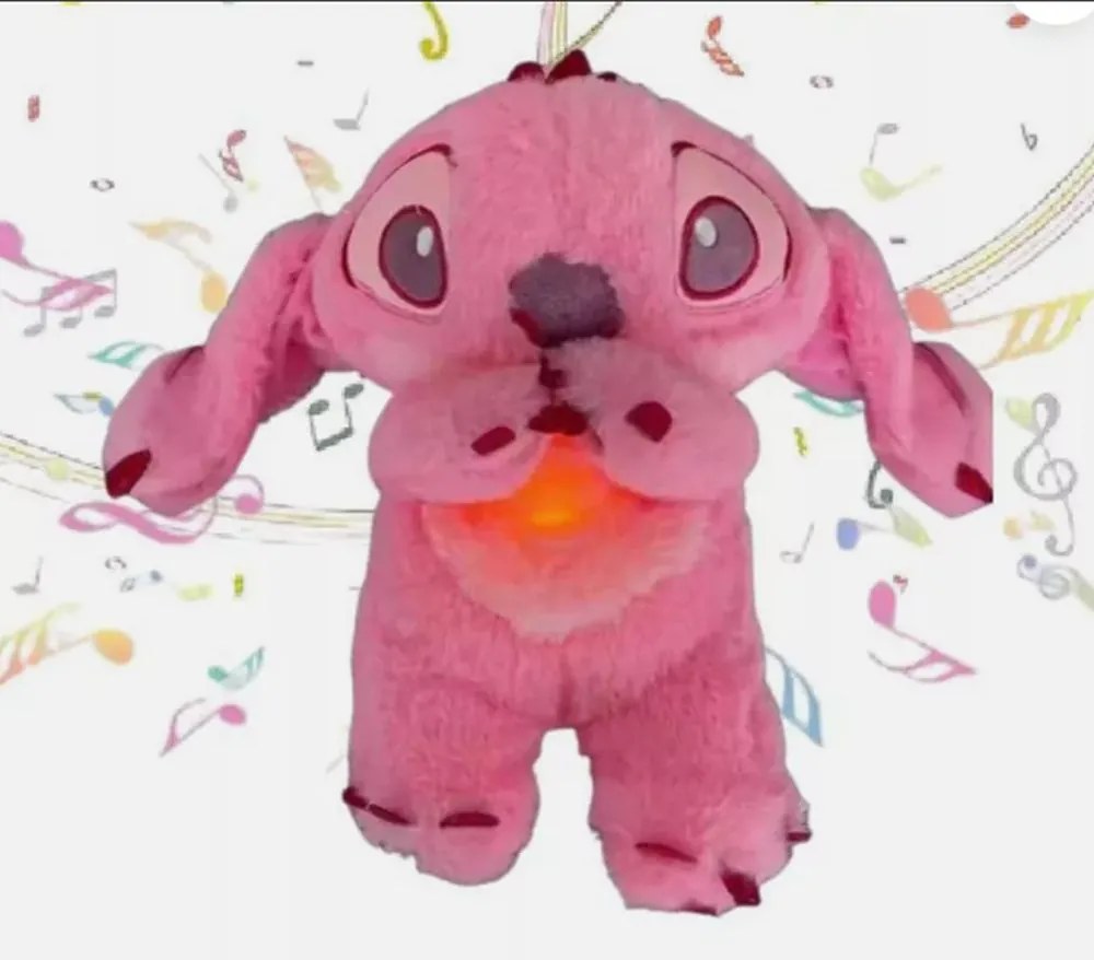 Plyšový usínáček "Stitch" (s hudbou a dýchací funkcí) Varianta: růžová (Angel)