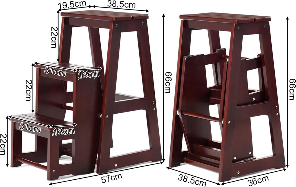 Costway Chair Ladder Žebřík Chair Stool Žebřík Stupeň Chair Stupeň skládací