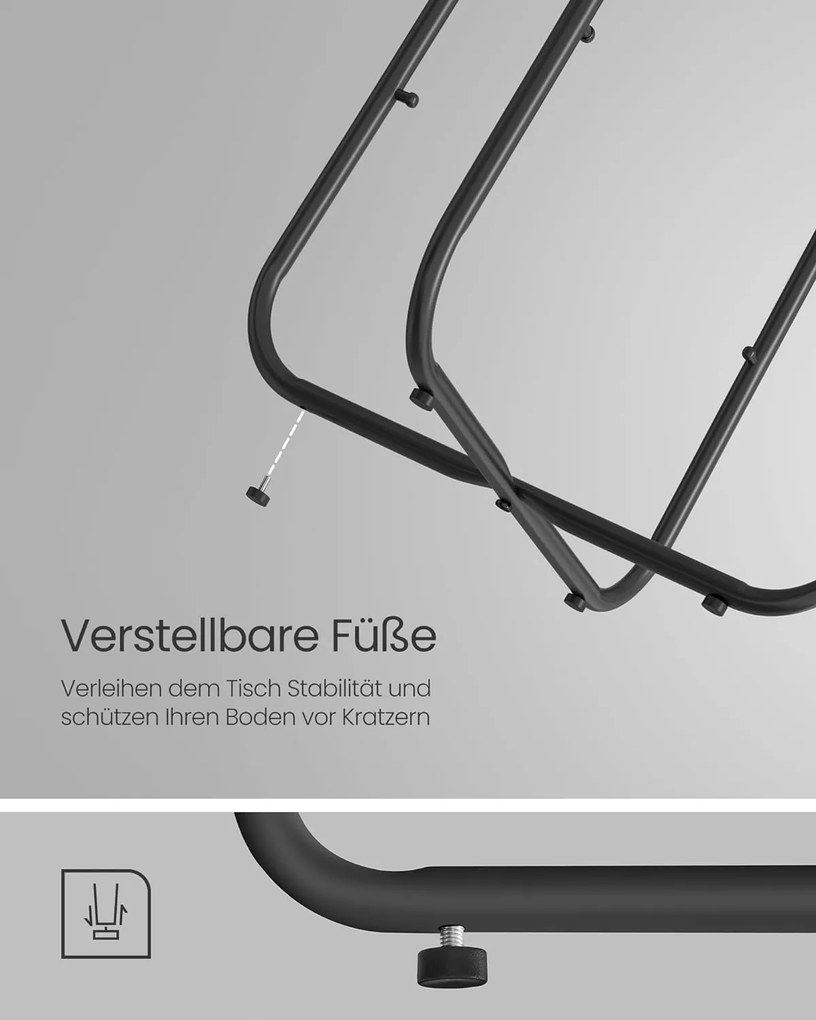 Kulatý konferenční stolek, malý stolek, 45 x 50 cm (ø x m), ebenově černý-šedý