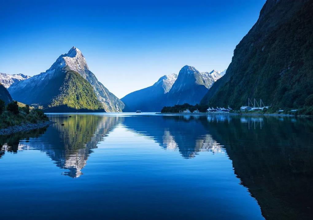 Fototapeta - Hory a jezero - Nový Zéland (152,5x104 cm)