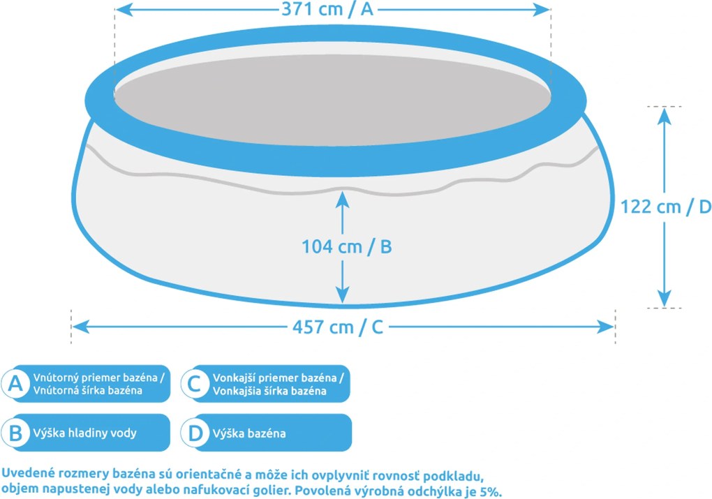 Intex | Bazén Tampa 4,57x1,22 m s kartušovou filtrací | 10340023