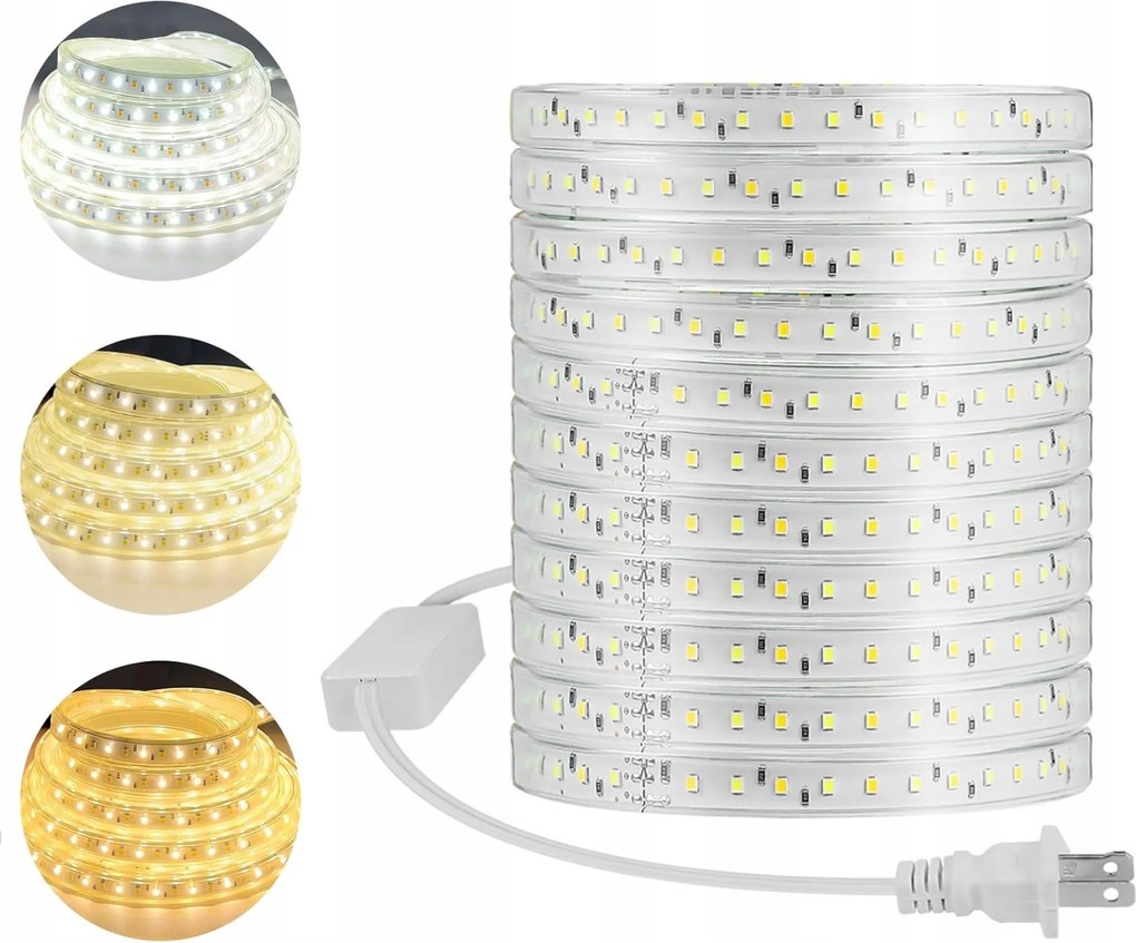 Led páska voděodolná 20 m 3 barvy světla 3000K 6500K IP65