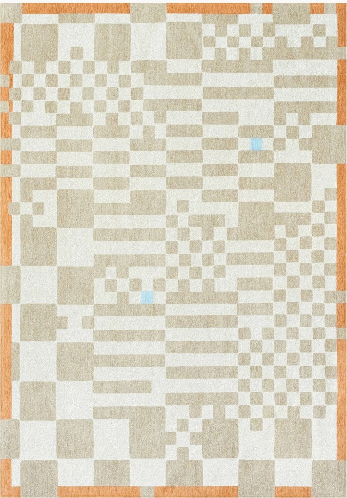 Omyvatelný interiérový/exteriérový žakárový koberec Chess