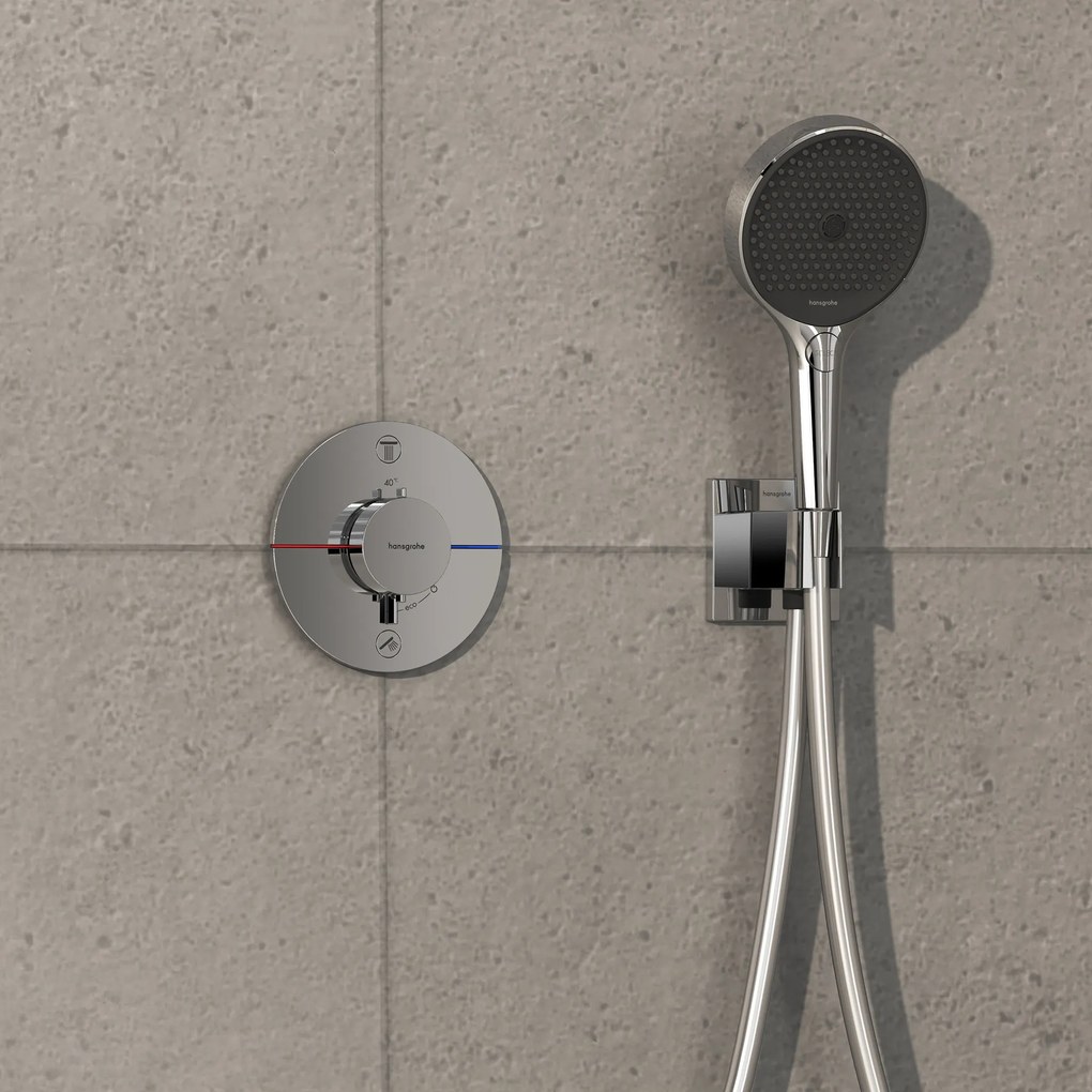 Hansgrohe ShowerSelect Comfort S, termostat pod omítku pro 2 spotřebiče s EN1717, chromová, HAN-15556000