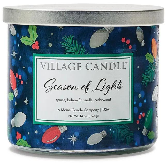 Village Candle Vonná svíčka Season of Lights - Smrk & Cedrové dřevo, 396 g