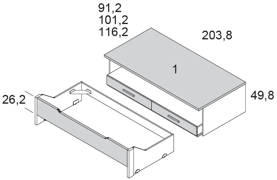 ROS1 15mood - Dětský pokoj s postelí, rohovou šatní skříní a psacím stolem