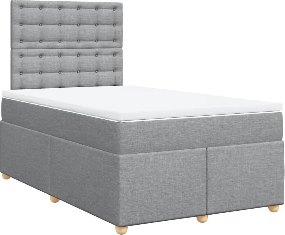 Box spring postel s matrací světle šedá 120x190 cm textil 3293533